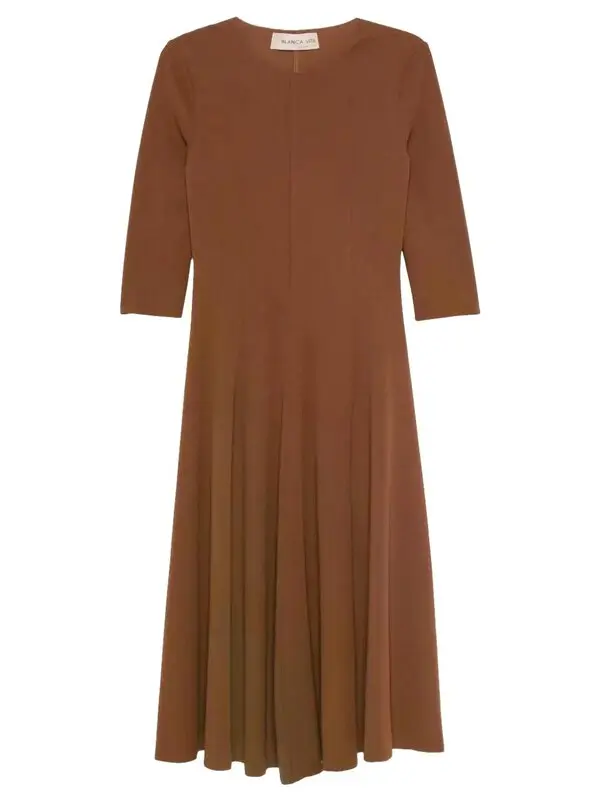 BLANCA VITA Asia Flared Dress - Brown
