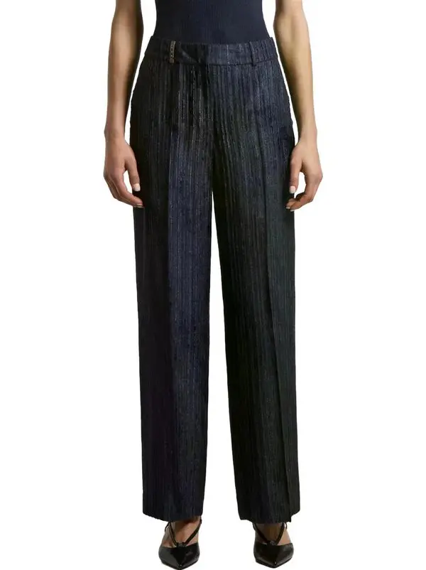 Peserico Pleated-texture Trousers - Blue