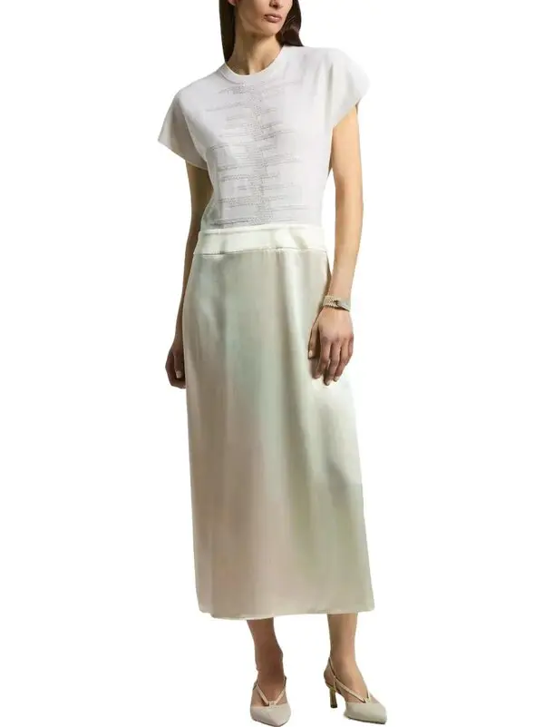 Peserico Satin Midi Dress - White