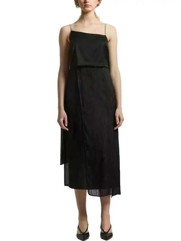 Peserico Satin-top Midi Dress - Black