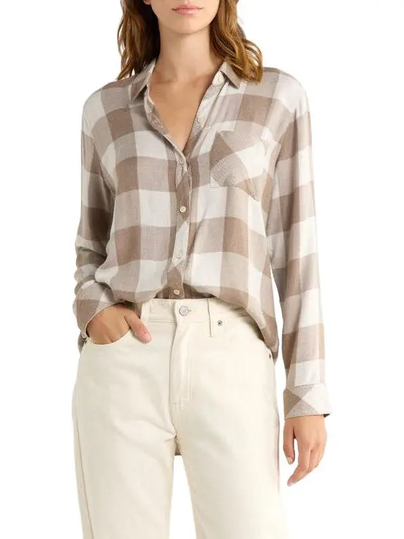 Rails Hunter Plaid Button-up Shirt - Dove Brown