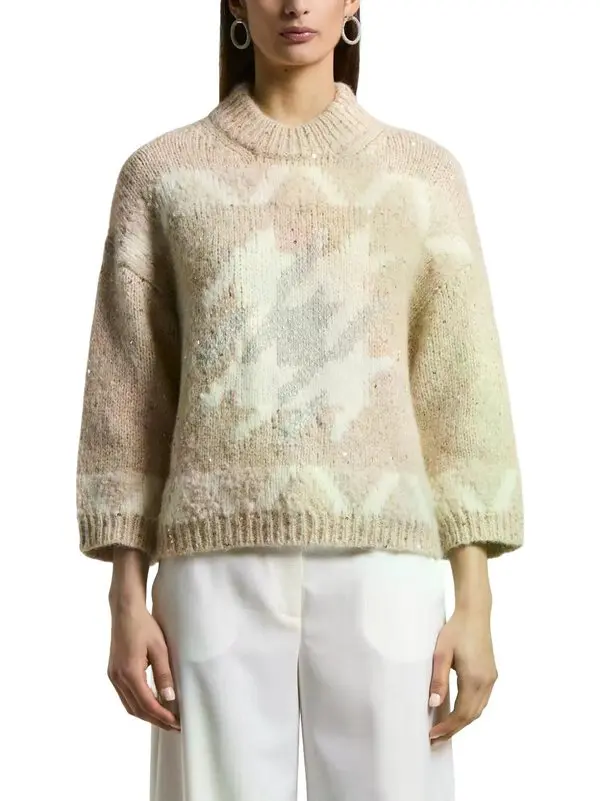 Peserico Star-pattern Sweater - 44a Beige