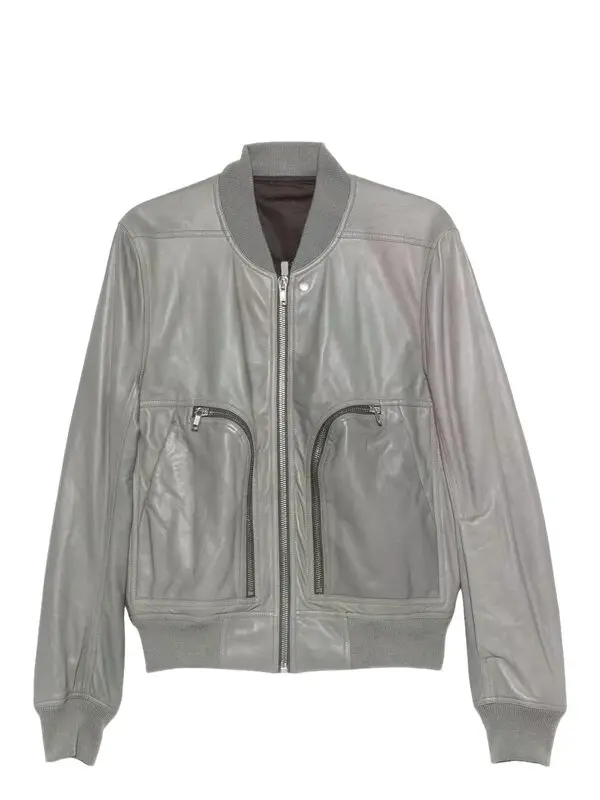 Rick Owens Bauhaus Flight Leather Jacket - Grey