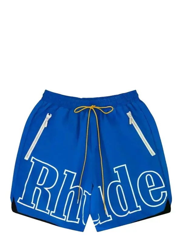 Rhude Logo-print Swim Shorts - Blue