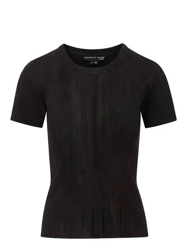 Veronica Beard Ribbed Crew-neck T-shirt - Black