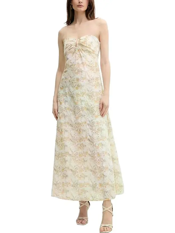 Bardot Floral Eyelet Maxi Dress - Neutrals