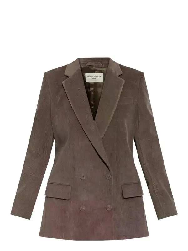 Officine Générale Double-breasted Corduroy Blazer - Neutrals