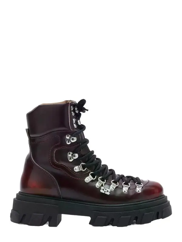 GANNI Lace-up Boots - Red
