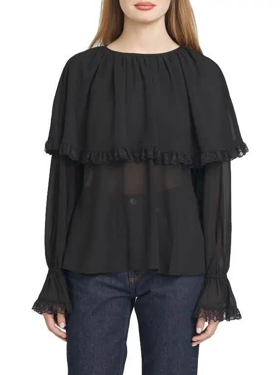 WAYF Mirabel Capelet Top - Black