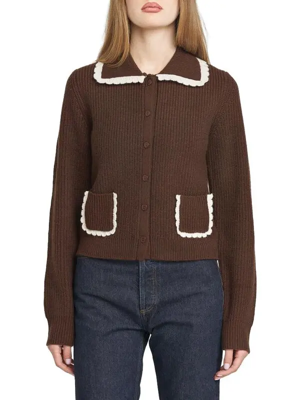 WAYF Millie Cardigan - Chocolate