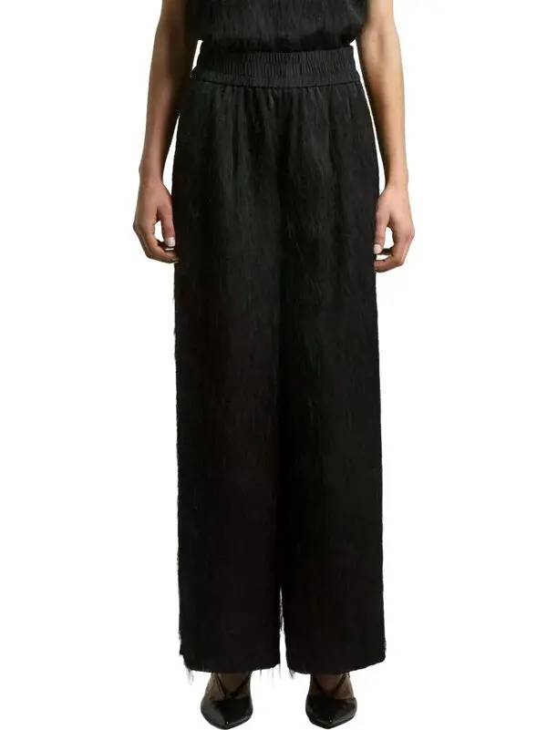 Peserico Elastic-waist Fringed-hem Trousers - Black