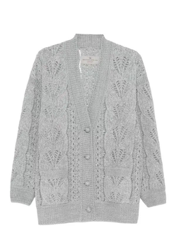 Ermanno Scervino Cable-knit Button Cardigan - Grey