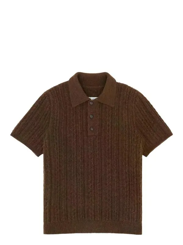 MAISON MARGIELA Cable-knit Polo Shirt - Brown