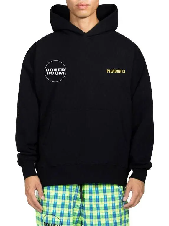 PLEASURES X Boiler Room Clownfish Oversized Graphic Hoodie - Black