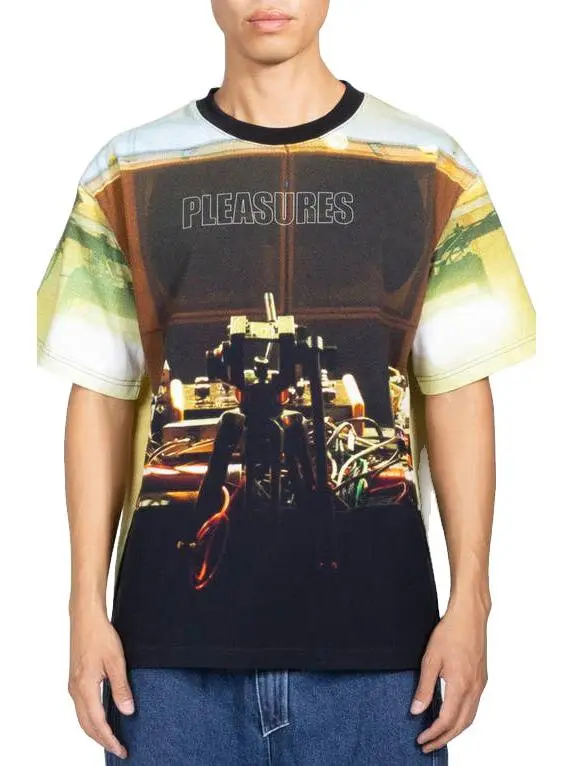 PLEASURES X Boiler Room Venue Print Oversize Cotton T-shirt - Multi
