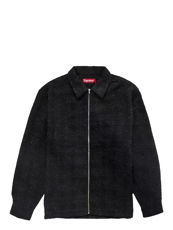 Supreme Bouclé Zip-up Shirt - Black