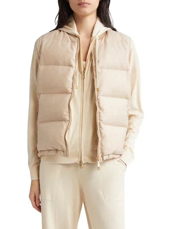 Eleventy Wool-blend Puffer Vest - 02 Sand