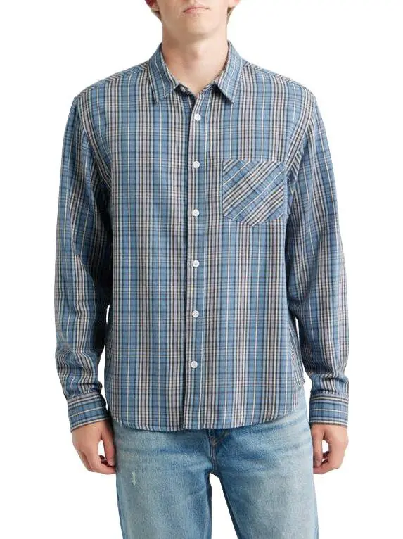 925 ORIGINALS Foreman Classic Fit Plaid Flannel Button-up Shirt - Blue