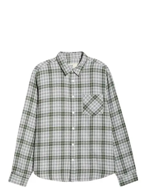 925 ORIGINALS Foreman Classic Fit Plaid Flannel Button-up Shirt - Dark Green/grey