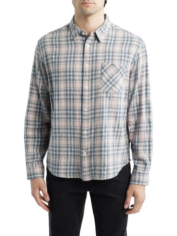 925 ORIGINALS Foreman Classic Fit Plaid Flannel Button-up Shirt - Rose/grey