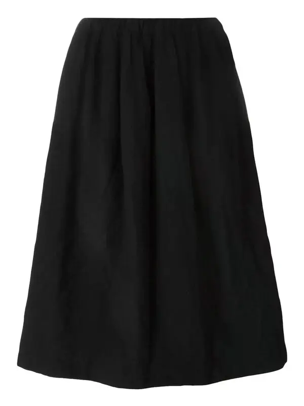 Comme Des Garçons Pleated Wool Blend Skirt - Black
