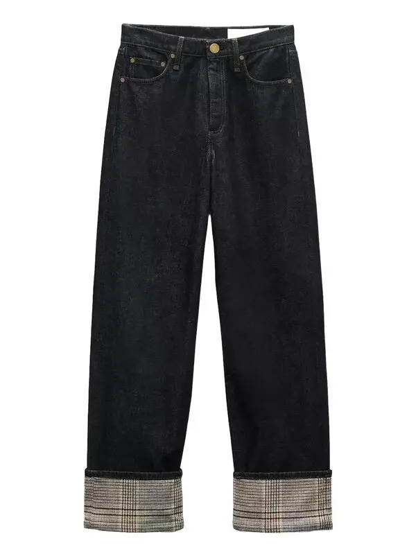Rag & Bone Shea Checked-cuff Jeans - Blue