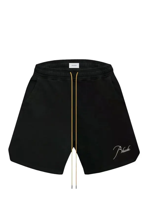 Rhude Logo-embroidered Drawstring Shorts - Black