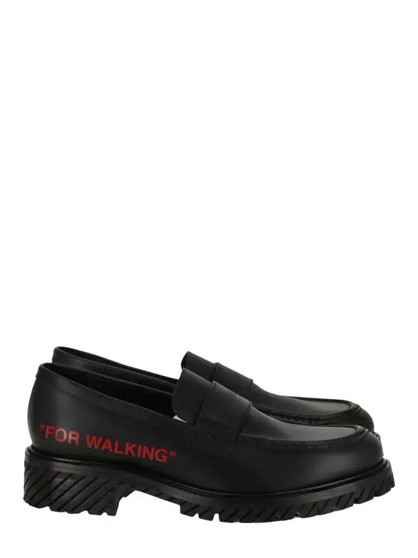 Off-White Slogan-print Loafers - Black