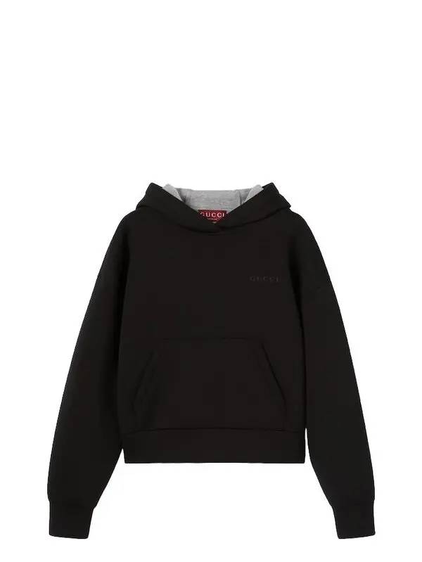 Gucci Viscose Jersey Hooded Sweatshirt - Black