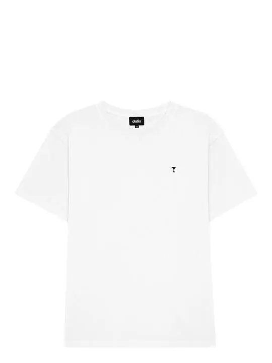 DALIX Lil Martini Midweight Garment Dye Tee - White
