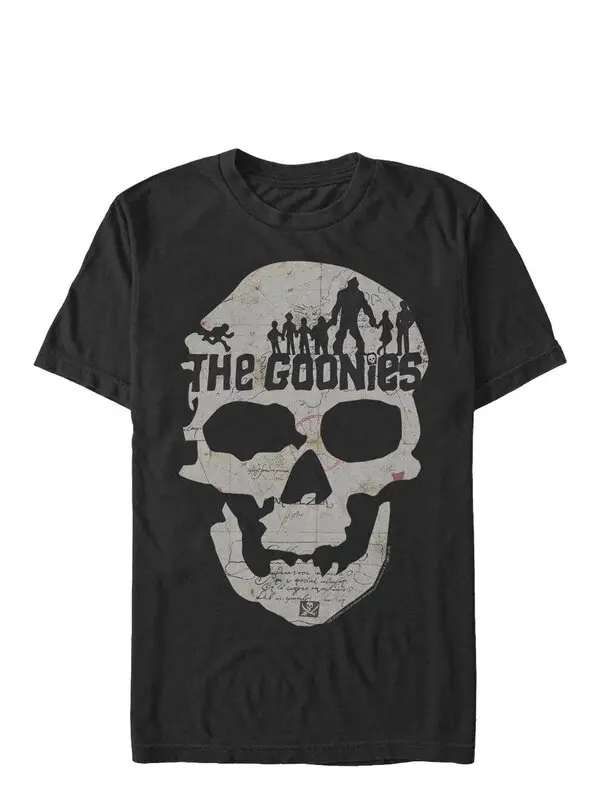 THE GOONIES Skull Map Logo Graphic T-shirt - Black