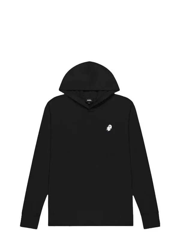DALIX Ghost Hooded Long Sleeve Jersey Tee - Black