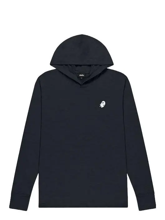 DALIX Ghost Hooded Long Sleeve Jersey Tee - Charcoal