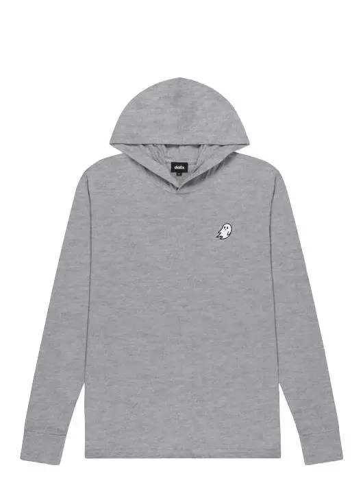 DALIX Ghost Hooded Long Sleeve Jersey Tee - Gray