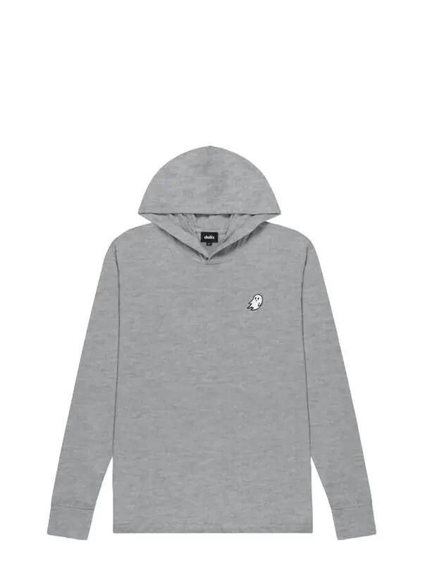 DALIX Ghost Hooded Long Sleeve Jersey Tee - Gray