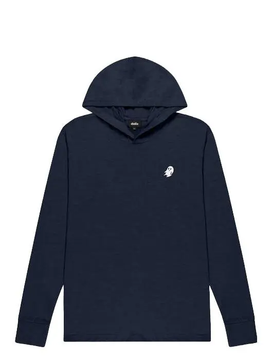 DALIX Ghost Hooded Long Sleeve Jersey Tee - Navy