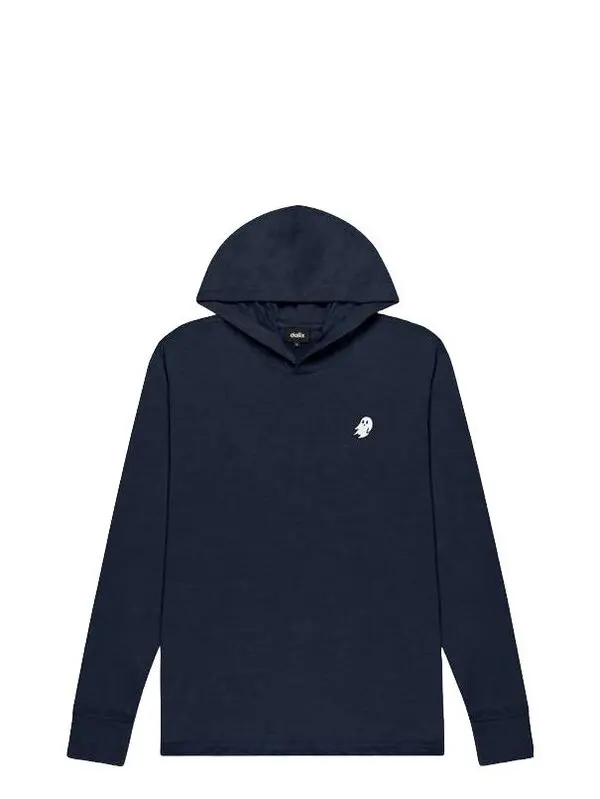 DALIX Ghost Hooded Long Sleeve Jersey Tee - Navy