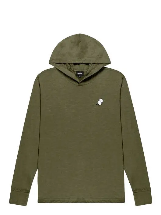 DALIX Ghost Hooded Long Sleeve Jersey Tee - Olive