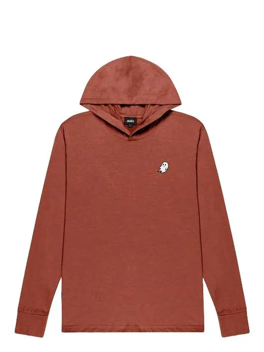 DALIX Ghost Hooded Long Sleeve Jersey Tee - Rust