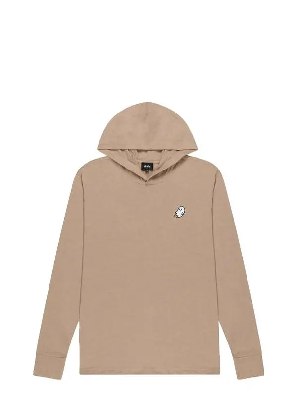 DALIX Ghost Hooded Long Sleeve Jersey Tee - Tan