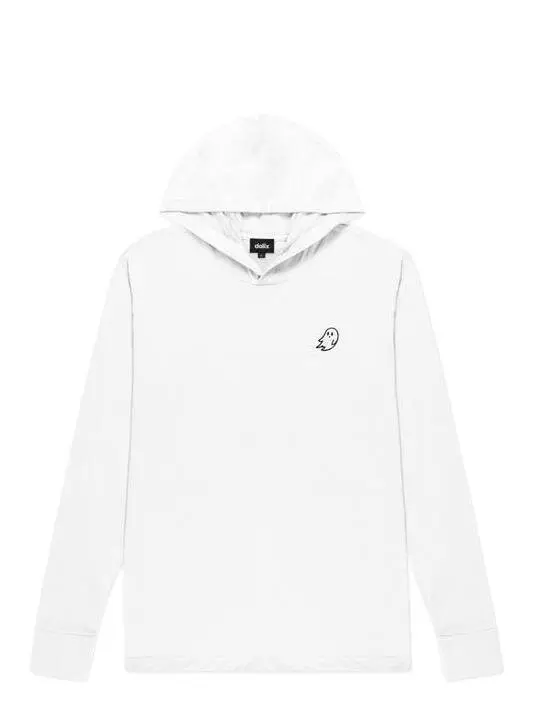 DALIX Ghost Hooded Long Sleeve Jersey Tee - White