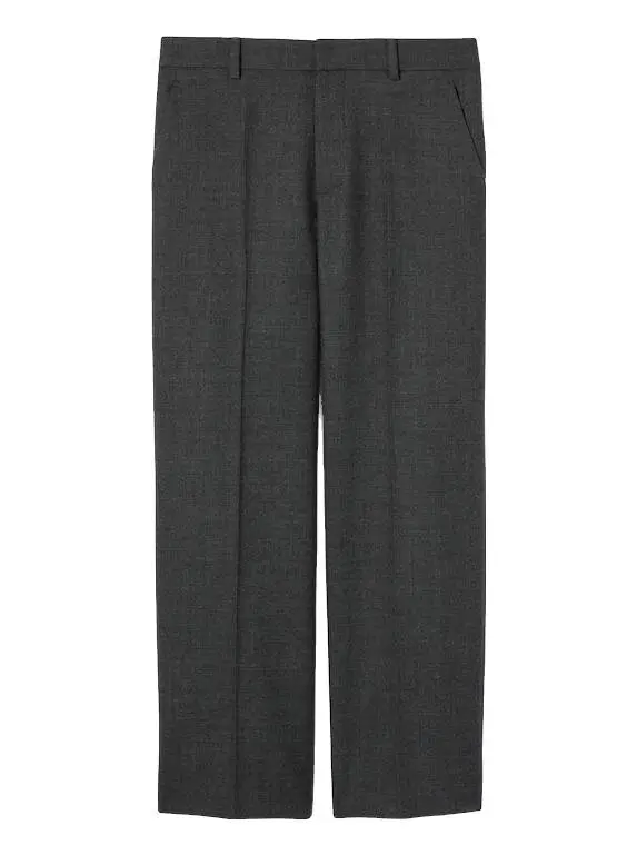 Gucci Wool Grisaille Tapered Pants With Embroidery - Grey