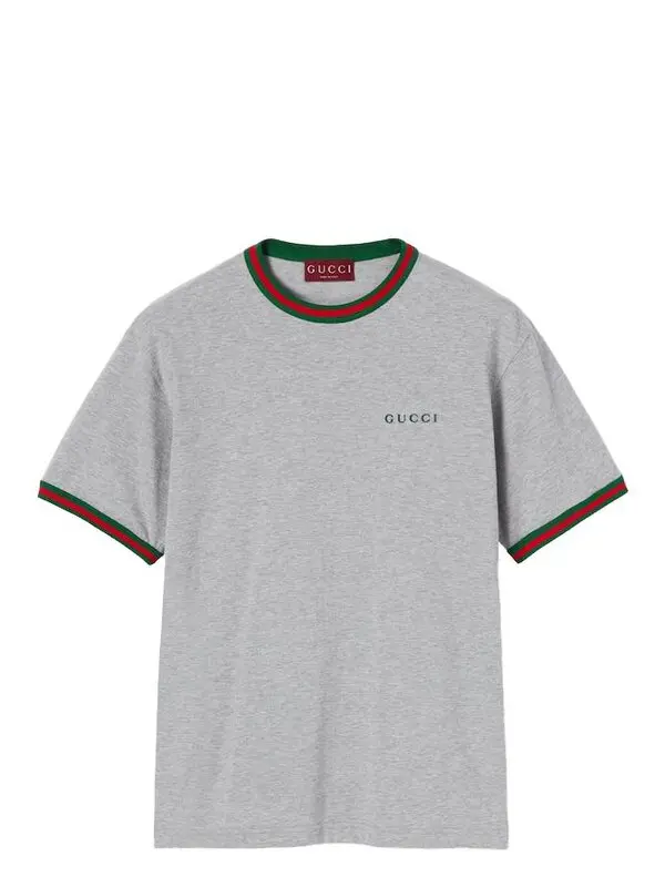 Gucci Cotton Jersey T-shirt With Embroidery - Grey