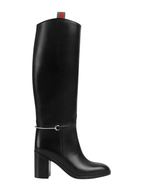 Gucci Leather Boot With Horsebit - Black