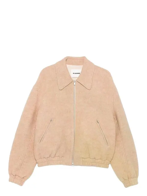 JIL SANDER Zip-front Wool-blend Bomber Jacket - Pink