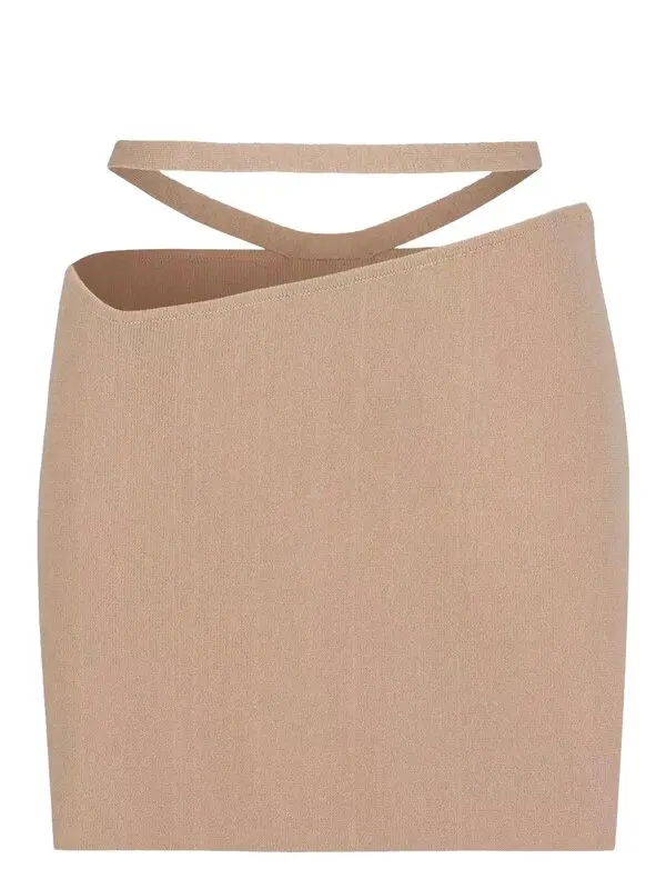 ANDREĀDAMO Waist-strap Mini Skirt - Neutrals
