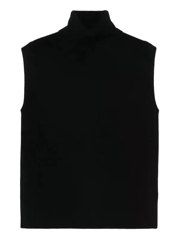 JOSEPH Sleeveless Turtleneck Vest - Black