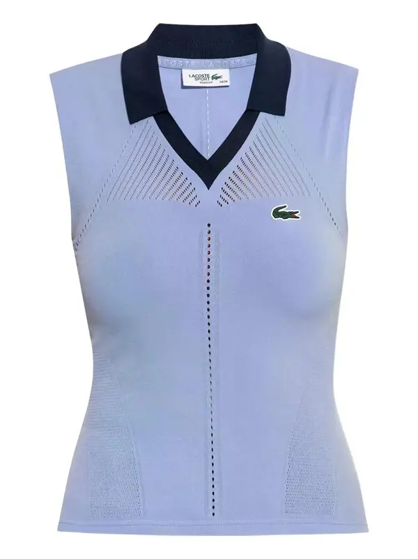 Lacoste Sleeveless Knitted Polo Top - Blue