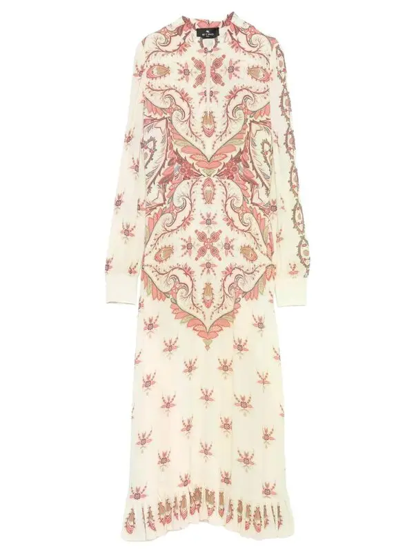Etro Paisley-print Midi Dress - Neutrals