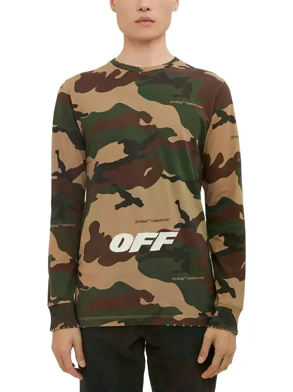 Off-White Camouflage-print Long Sleeve T-shirt - Green